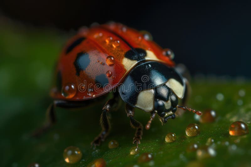 Ladybug, Macro Photography, Close Up Shallow Focus. Generative AI Stock ...