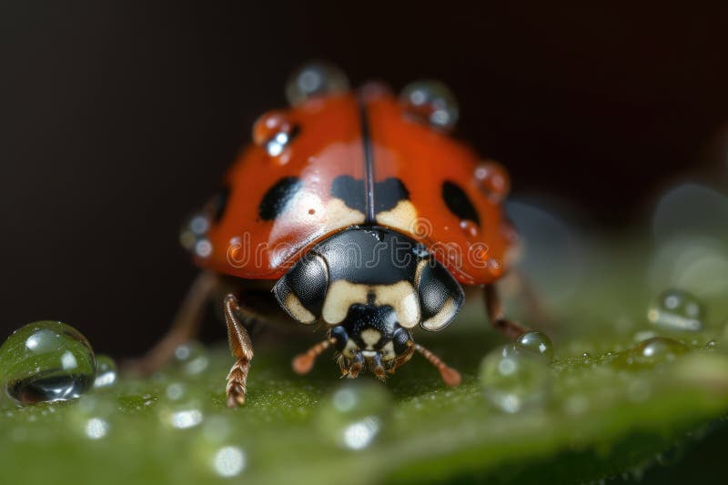 Ladybug, Macro Photography, Close Up Shallow Focus. Generative AI Stock ...