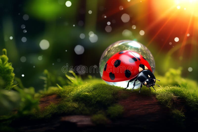 Ladybug Magical Fairytale World Stock Illustration - Illustration of ...