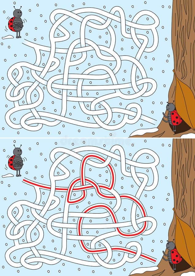 Ladybug maze stock vector. Illustration of labyrinth - 241542768