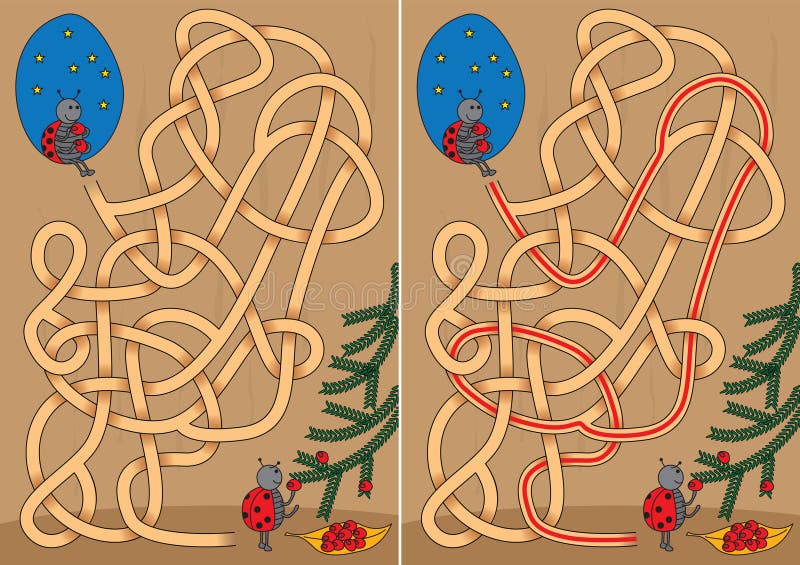 Ladybug maze stock vector. Illustration of game, decorating - 348724512
