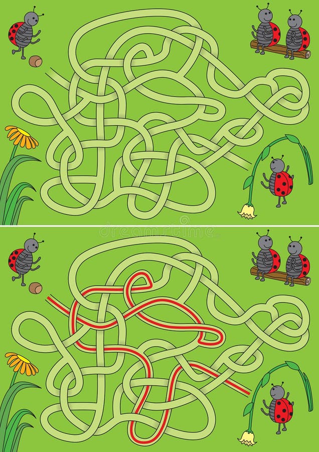Ladybug maze stock vector. Illustration of easy, sport - 309606154