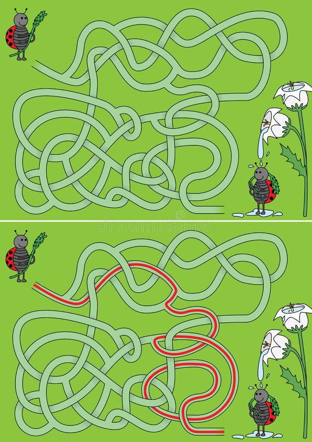 Ladybug maze stock vector. Illustration of ladybird - 139459418