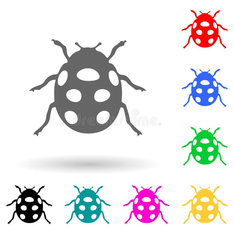 Ladybug Multi Color Style Icon. Simple Glyph, Flat Vector of Insect ...