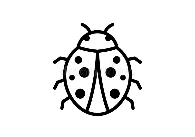 Ladybug outline clipart stock vector. Illustration of symmetry - 371345661
