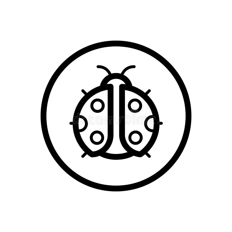 Ladybug. Outline Icon in a Circle. Animal Vector Illustration Stock ...