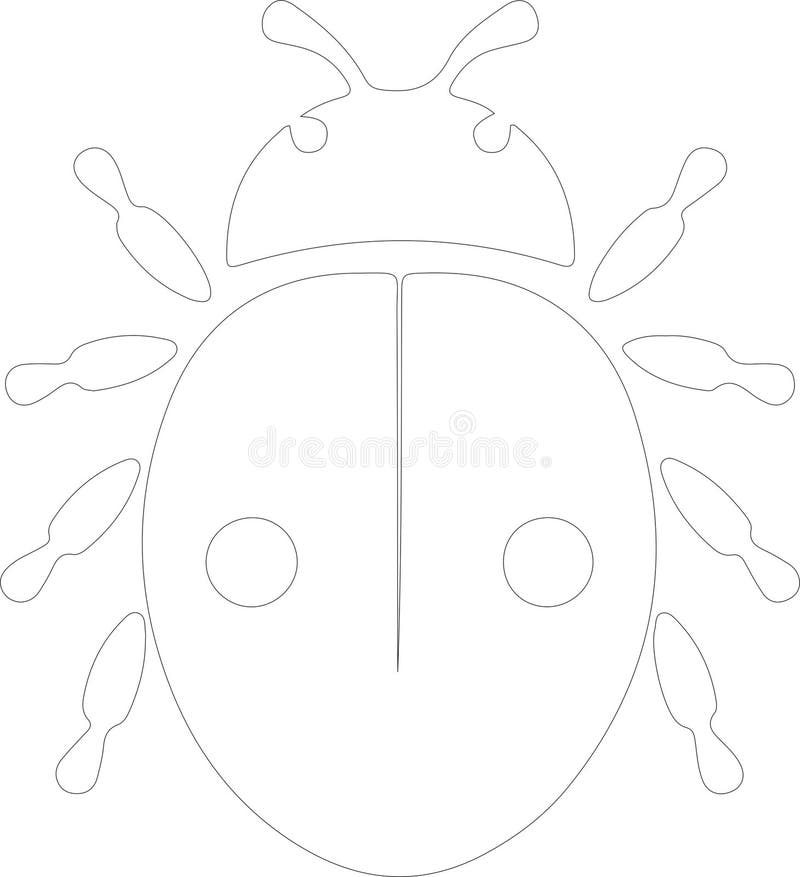 Ladybug Outline Silhouette Generative Ai Stock Vector - Illustration of ...