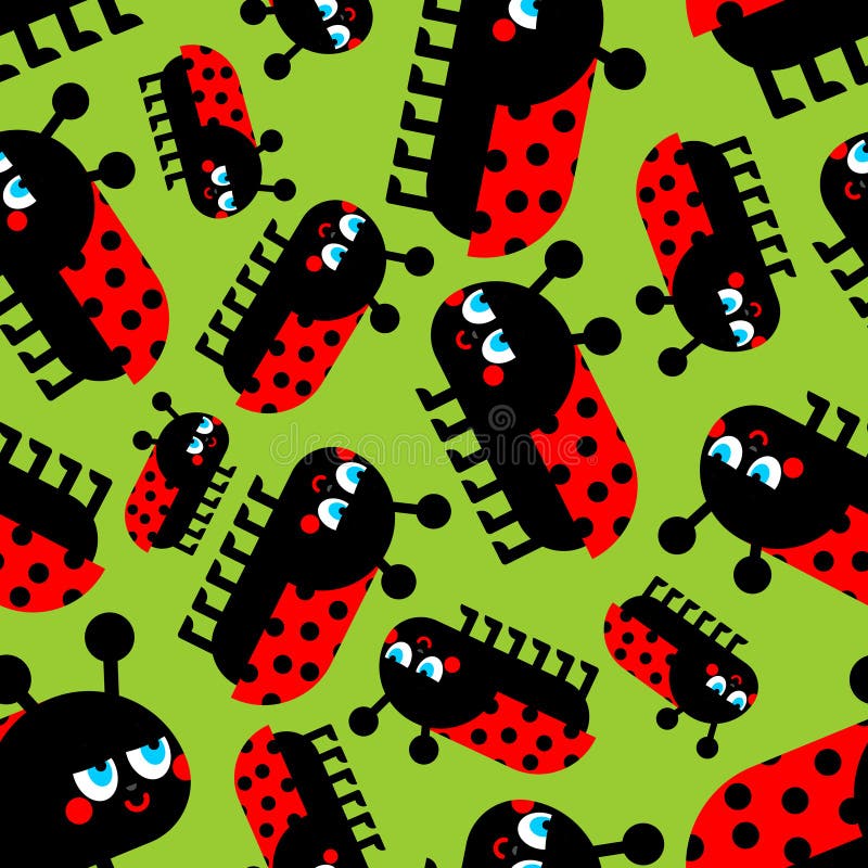 Seamless Ladybird Pattern Vector Illustration Stock Vector ...