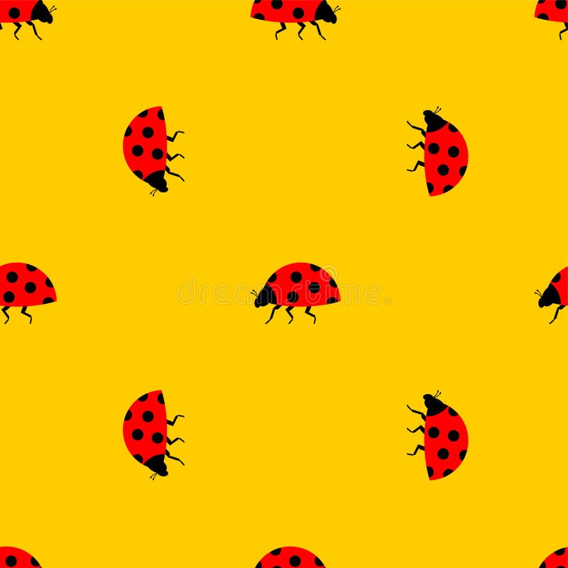 Ladybug Pattern Seamless. Red Small Bug Background Stock Vector ...