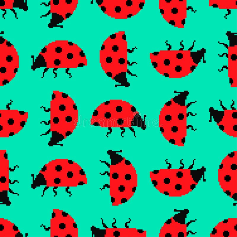 8-bit Pixel of Ladybug. Animal Pixels in Vector Stock Vector ...