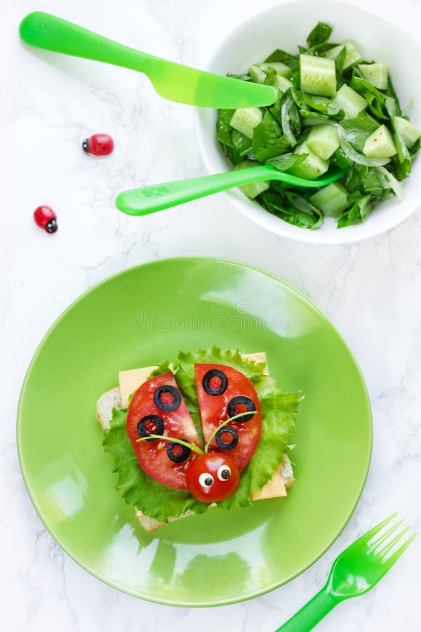 Ladybug sandwich stock image. Image of child, cheese - 93443015