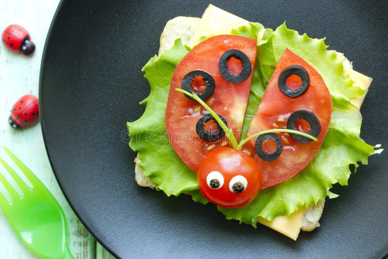 Ladybug sandwich stock image. Image of child, cheese - 93443015
