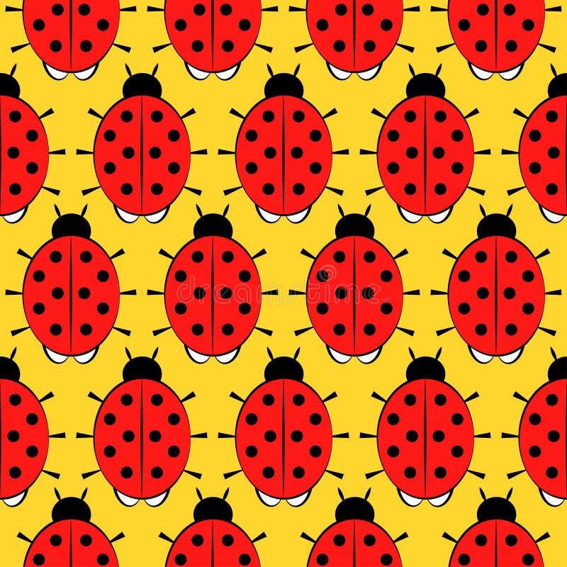 Ladybug Seamless Pattern, Abstract Geometric Texture Vector Art ...
