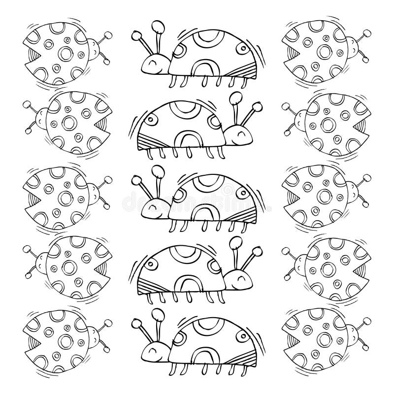 Ladybug seamless pattern stock illustration. Illustration of coccinella ...