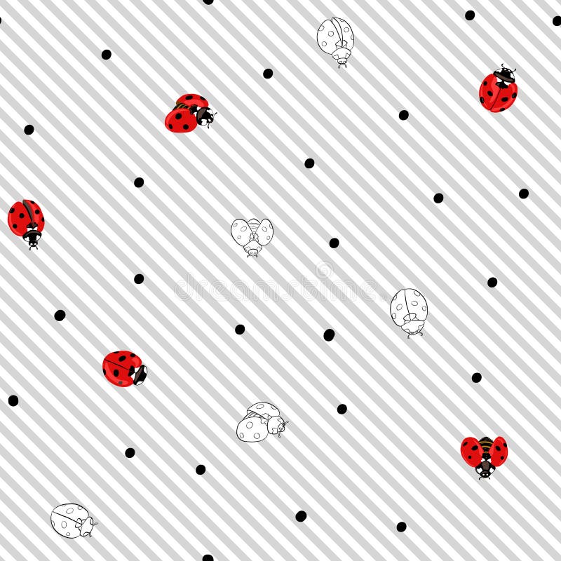 Ladybug Seamless Pattern, Texture Background Stock Vector ...