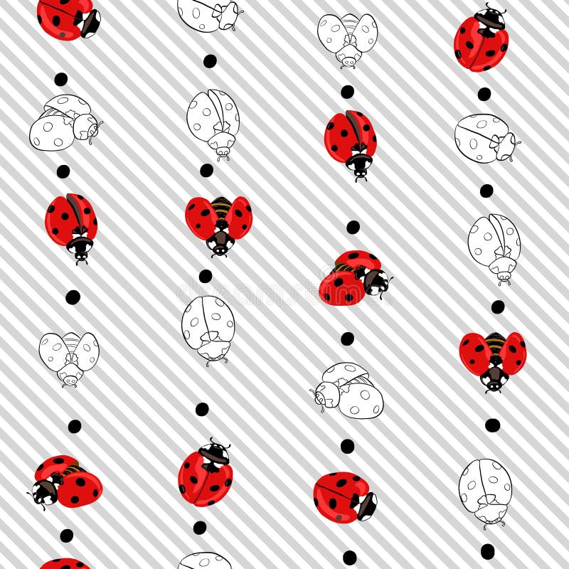 Ladybug Seamless Pattern, Texture Background Stock Vector ...