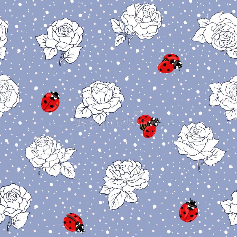 Ladybug Seamless Pattern, Texture Background. Stock Vector ...