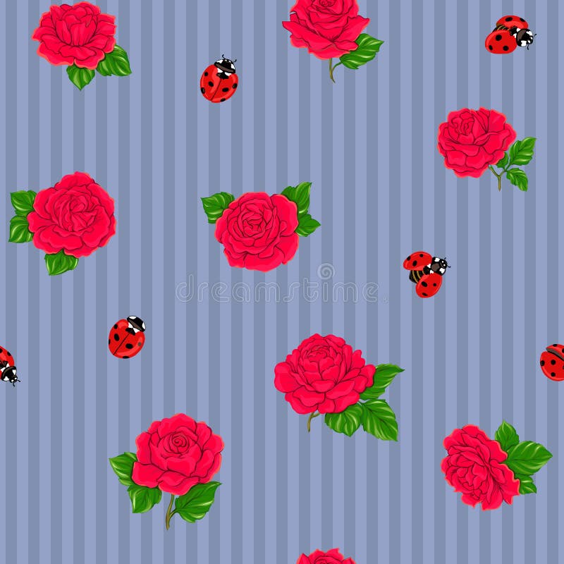 Ladybug Seamless Pattern, Texture Background. Stock Vector ...