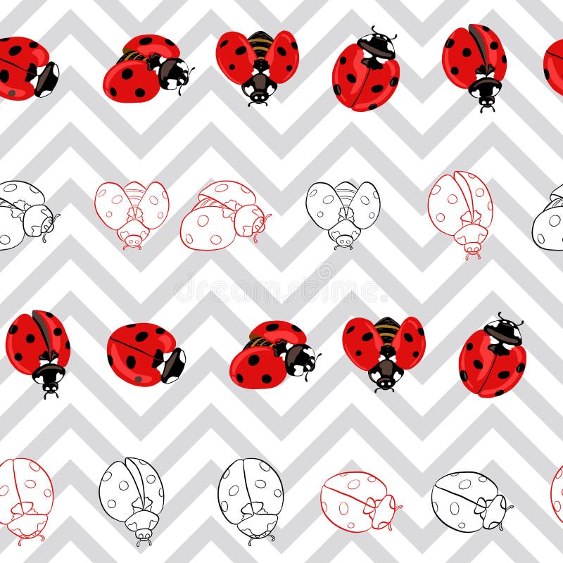 Ladybug Seamless Pattern, Texture Background. Stock Vector ...