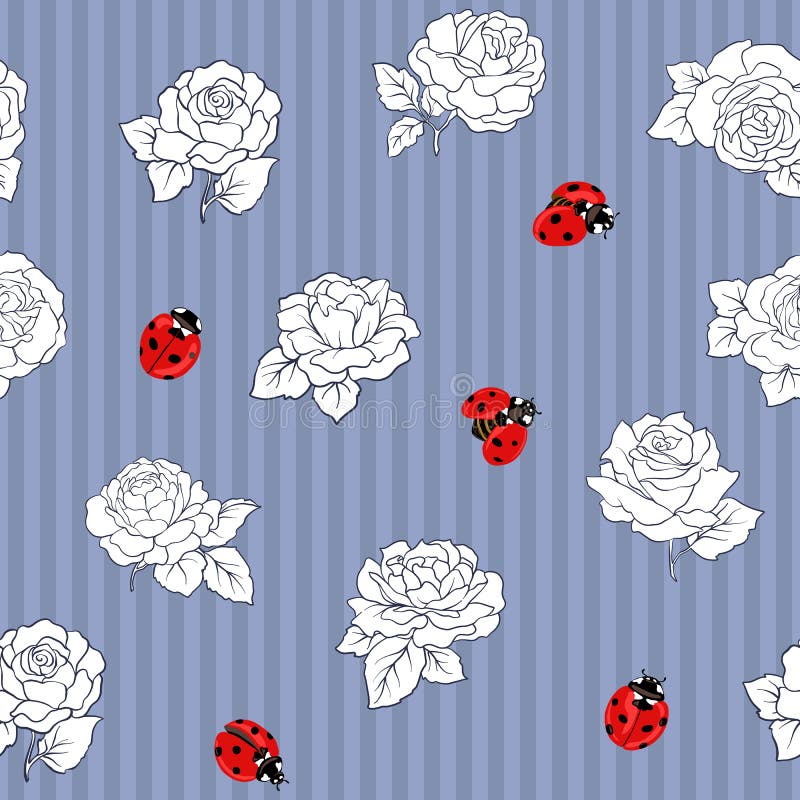 Ladybug Seamless Pattern, Texture Background. Stock Vector ...