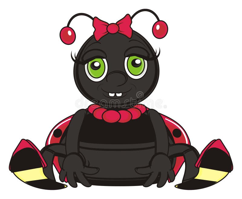 Ladybug show her teeth stock illustration. Illustration of insect ...