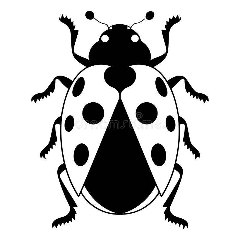 Ladybug Silhouette, Vector, Icon, Logo, White Background. Stock Vector ...