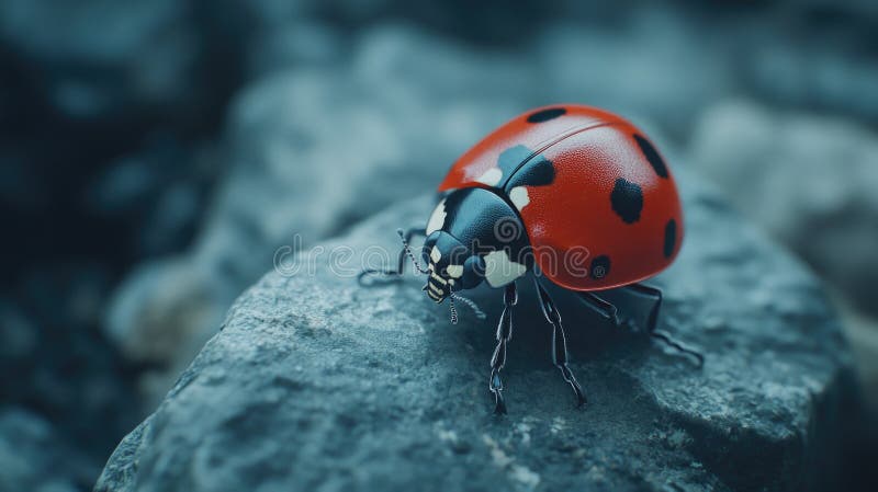 Ladybug on Rock stock image. Image of world, earthy - 388580649