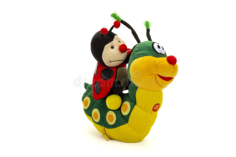 Ladybug Sitting on Colored Stuffed Worm Stock Photo - Image of father ...