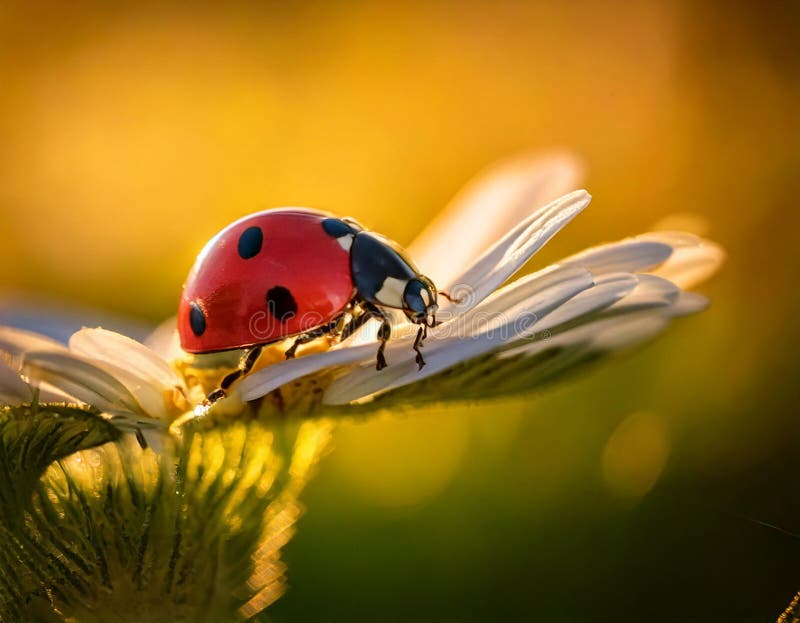 A Ladybug is Sitting on a Flower Stock Image - Image of summer, petal ...