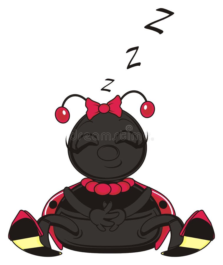 Ladybug Sleeping On A Cloud Stock Vector - Illustration of night, cloud ...