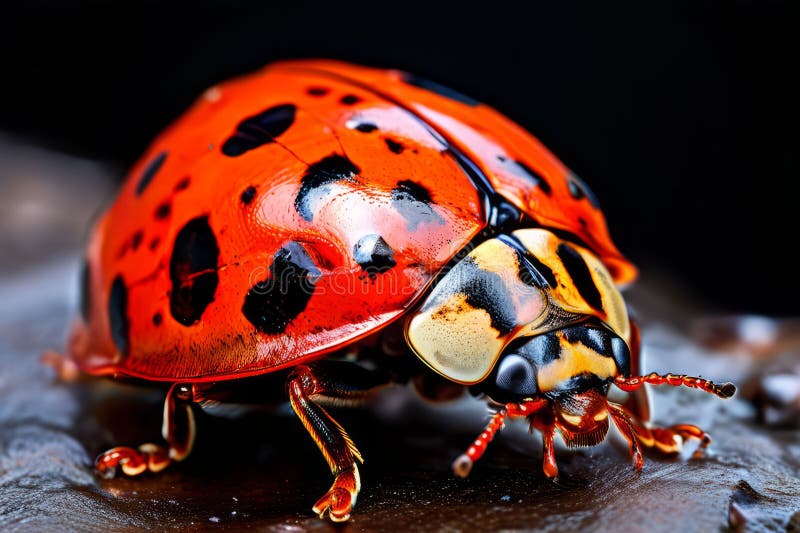 Ladybug Spots the Bright Red Shell of a Ladybug Adorned with Bla Stock ...