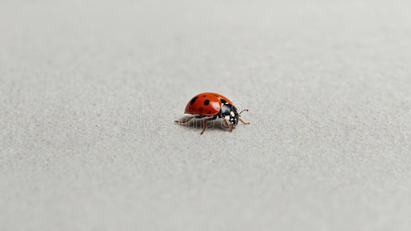 A Ladybug is Standing on a Grey Surface Stock Illustration ...