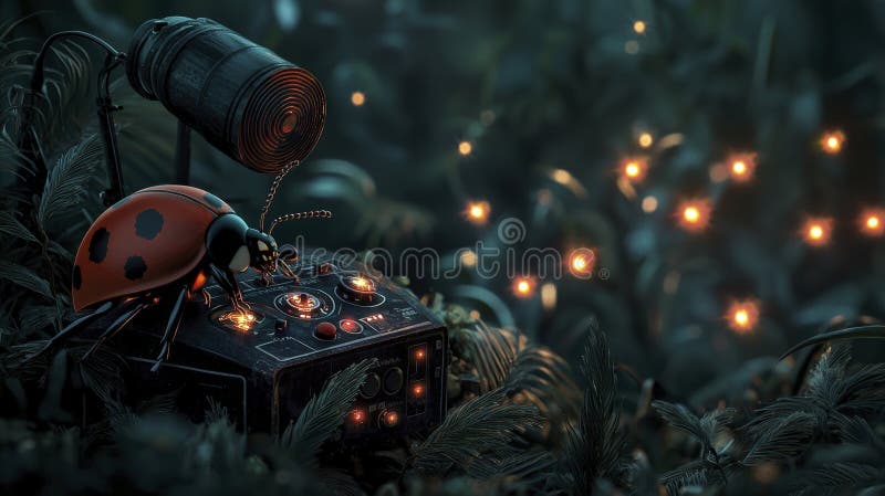Ladybug Technology Adventure Enchanted Forest Digital Art Nighttime ...