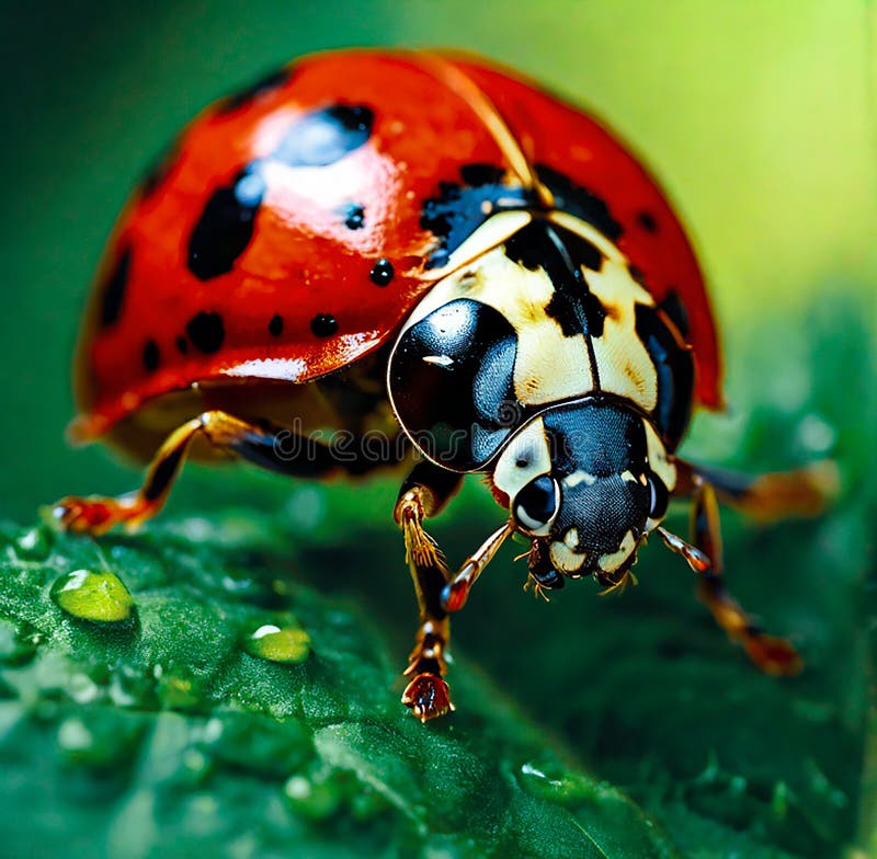 Ladybug with Water Drops. Generative Ai Stock Illustration ...