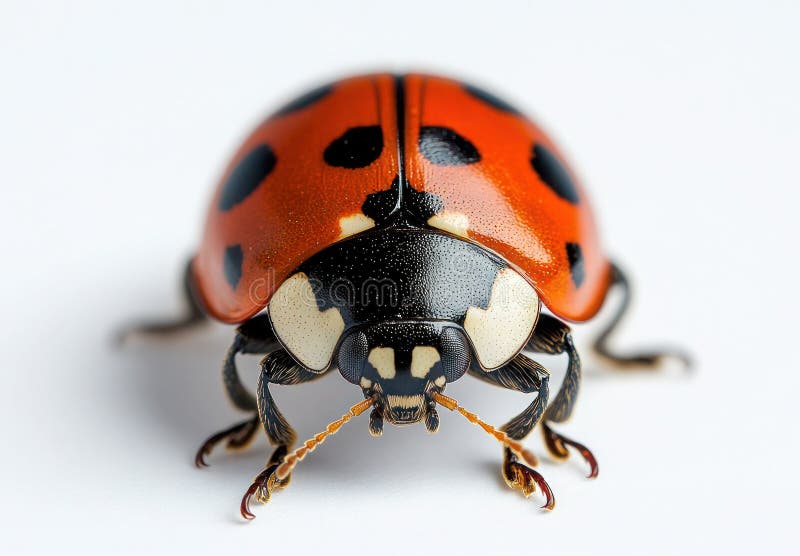 A Ladybug is on a White Background Stock Illustration - Illustration of ...