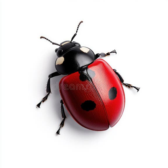 Ladybug on White Background Stock Illustration - Illustration of black ...