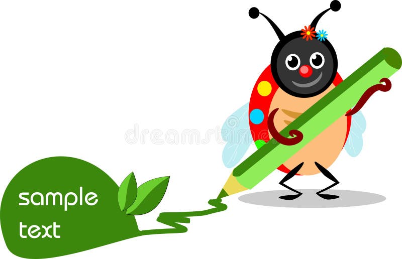 Ladybug write stock illustration. Illustration of design - 54006495