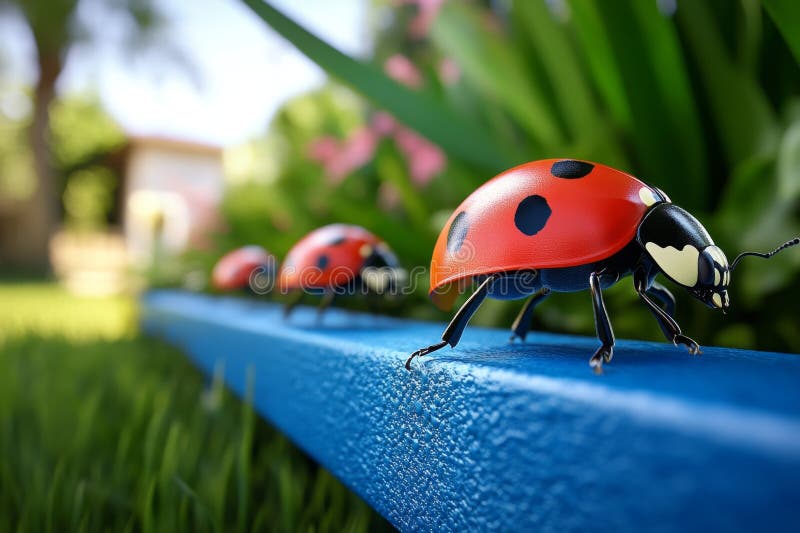 Ladybugs, Exploring a Garden Path, Little Adventurers Move with Purpose ...
