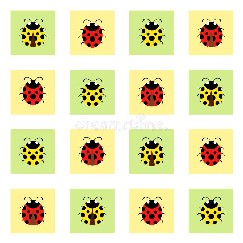 Ladybugs pattern stock vector. Illustration of black - 53631957