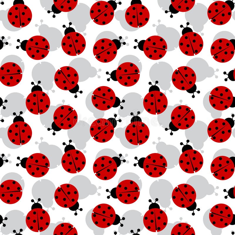 Seamless Texture with Cartoon Ladybugs Stock Illustration ...