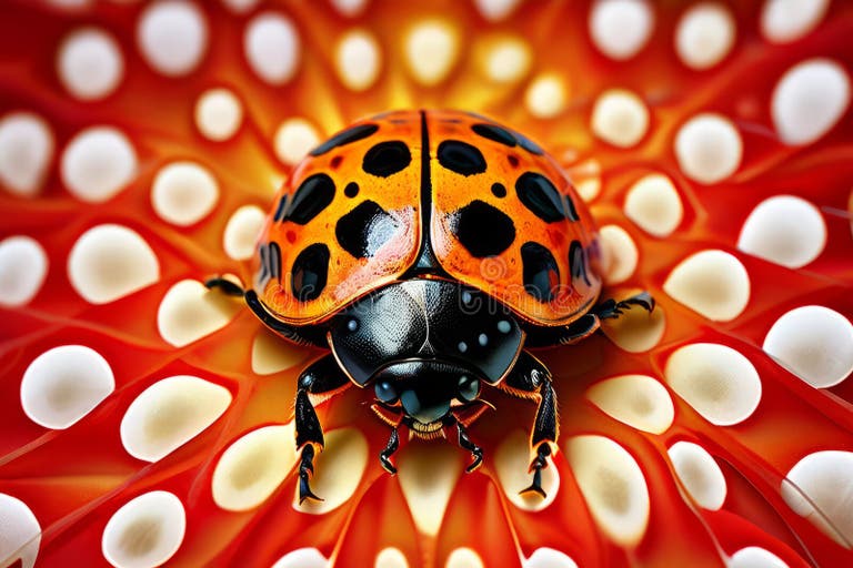 Ladybugs Spots in Geometric Patterns Op Art Stock Illustration ...
