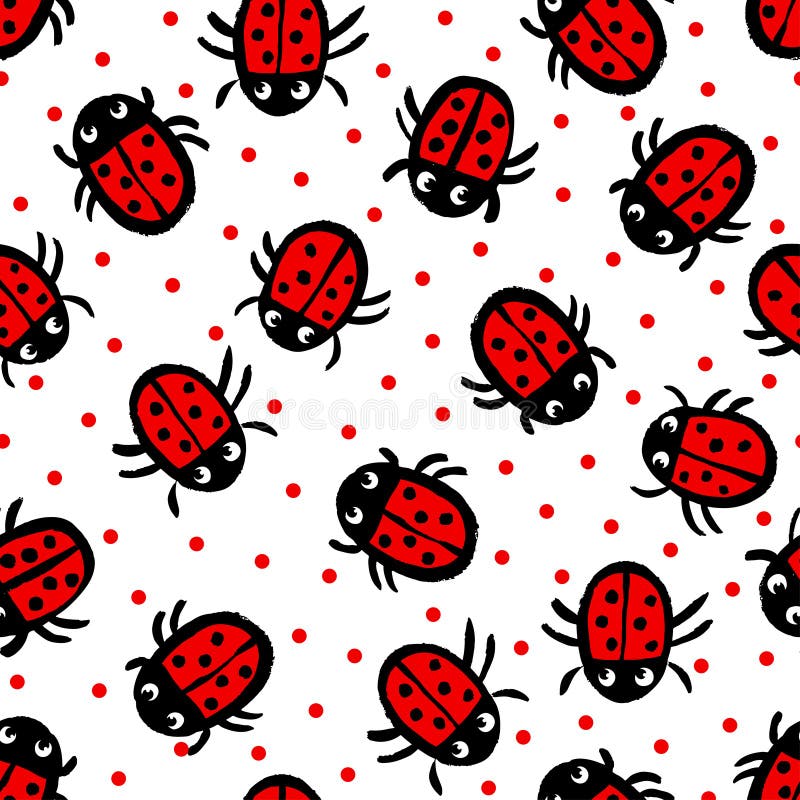 Ladybugs on White Background. Stock Illustration - Illustration of ...