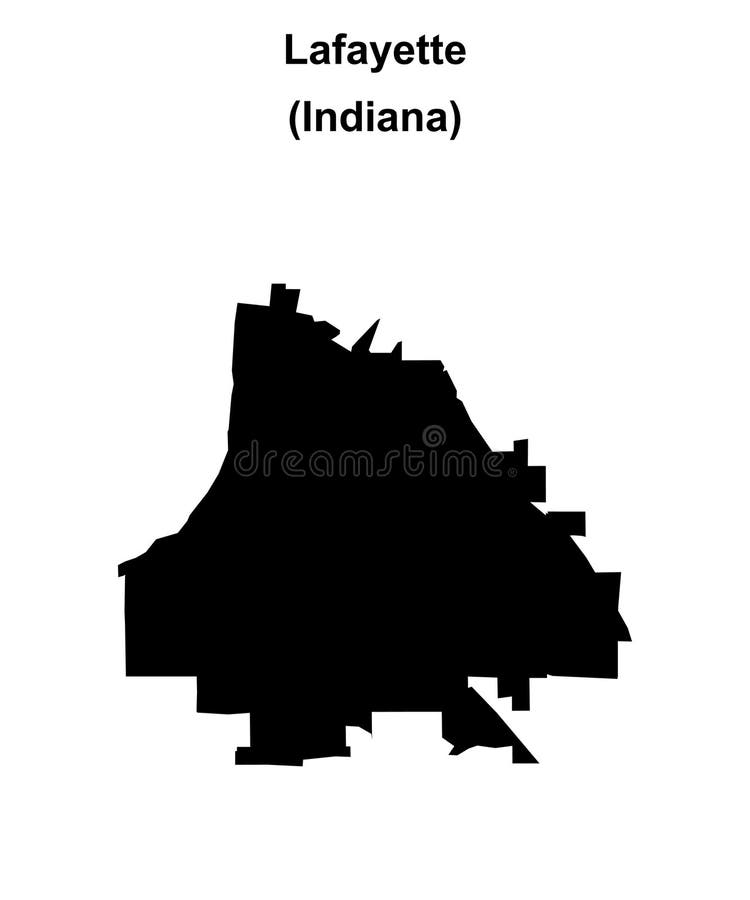 Lafayette outline map stock vector. Illustration of contour - 357280587