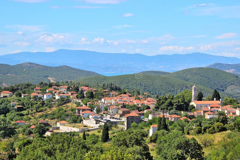 Lafkos village stock image. Image of house, hellas, landscape - 42646435