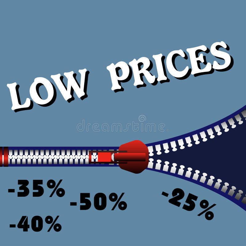 Dagelijkse lage prijzen stock illustratie. Illustration of afzet - 48205350