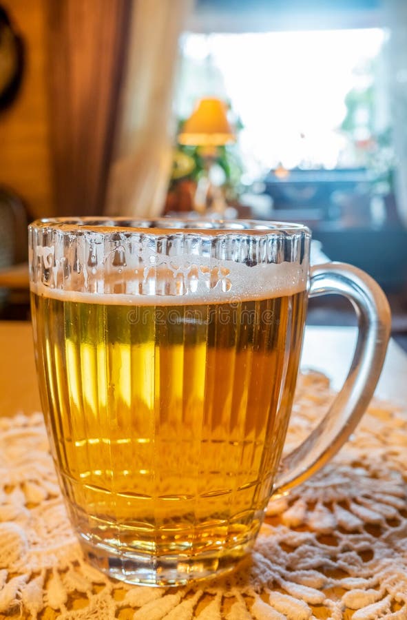 Lager Draught Beer in Glass Stock Image - Image of alcohol, lager ...