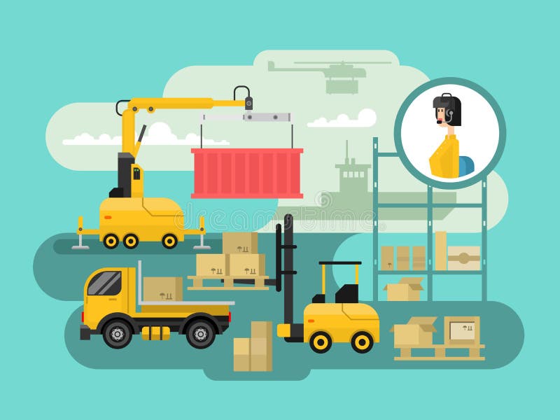 Lagerlogistik-Konzeptdesign Vektor Abbildung - Illustration von ...