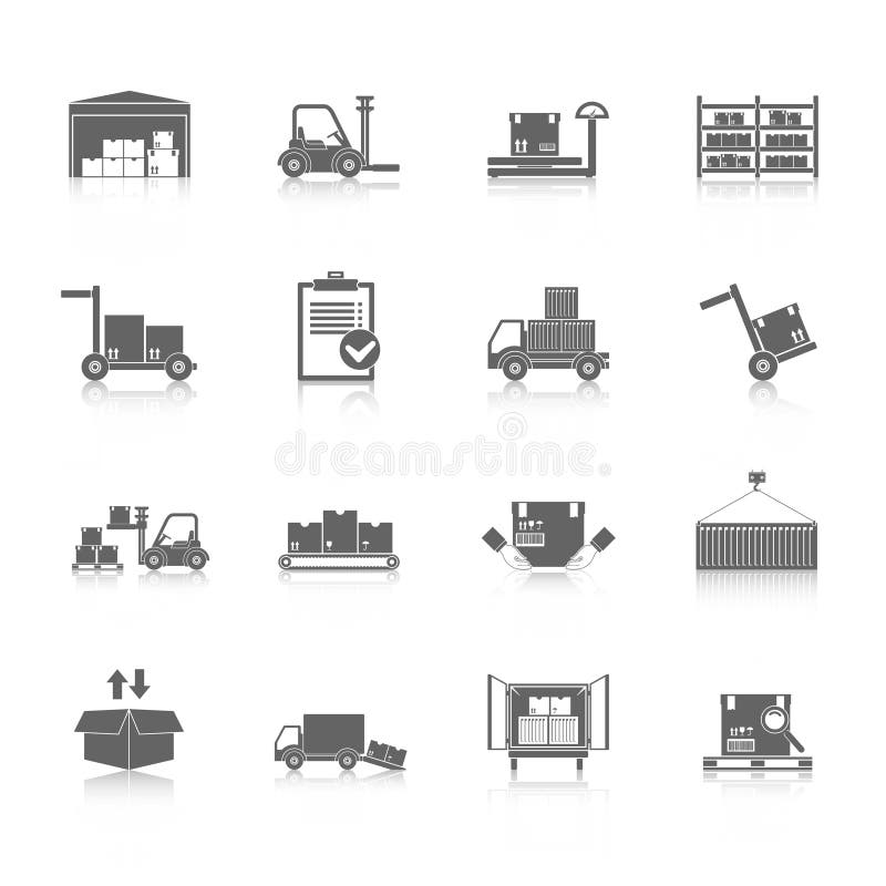 Lagersymbolssvart vektor illustrationer. Illustration av utformning ...