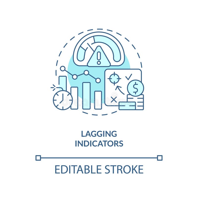Lagging Indicators Turquoise Concept Icon Stock Vector - Illustration ...