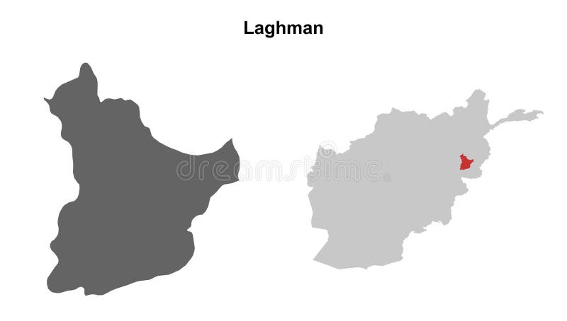 Laghman outline map stock illustration. Illustration of boundaries ...